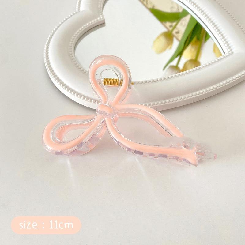 Coquette Ribbon Bow Claw Clips | Girly Hair Accessories – Tristar Boutique