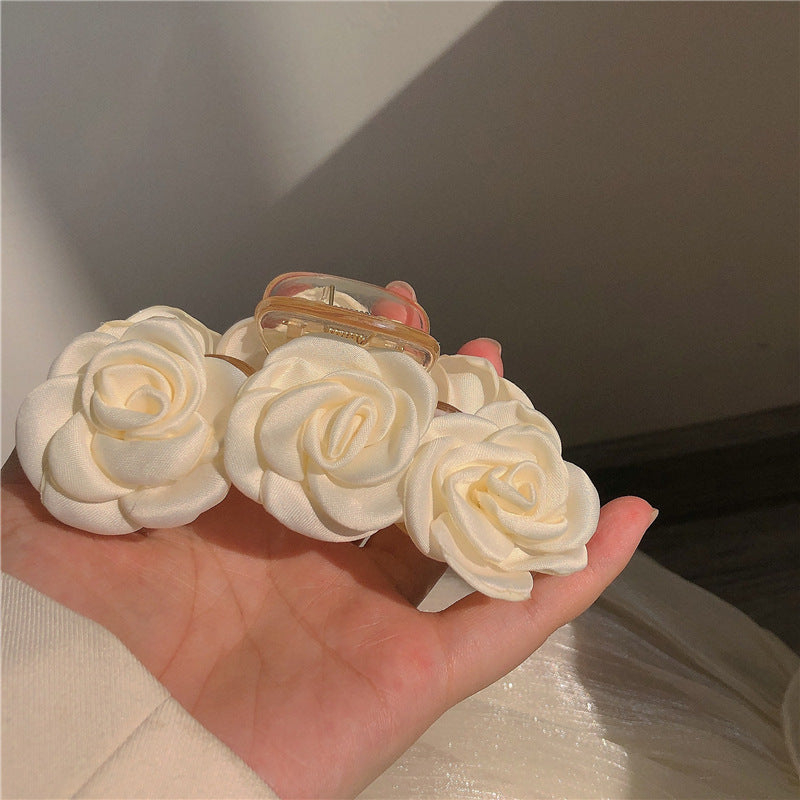 White Rose Claw Clips | Girly Coquette Hair Accessories | Tristar Boutique
