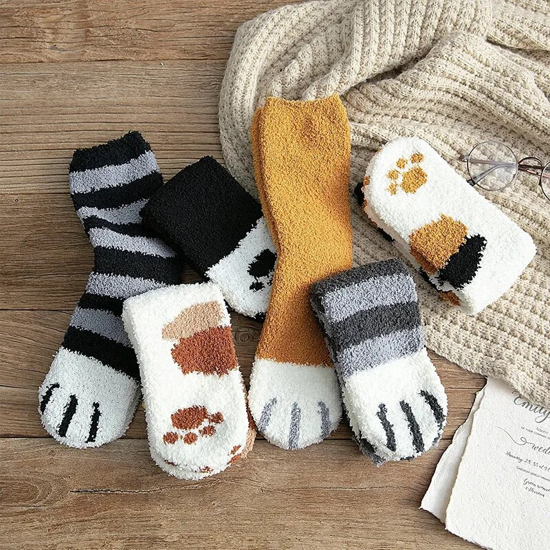 Cat Paw Fuzzy Socks – Warm, Plush & Cute Socks | Tristar Boutique