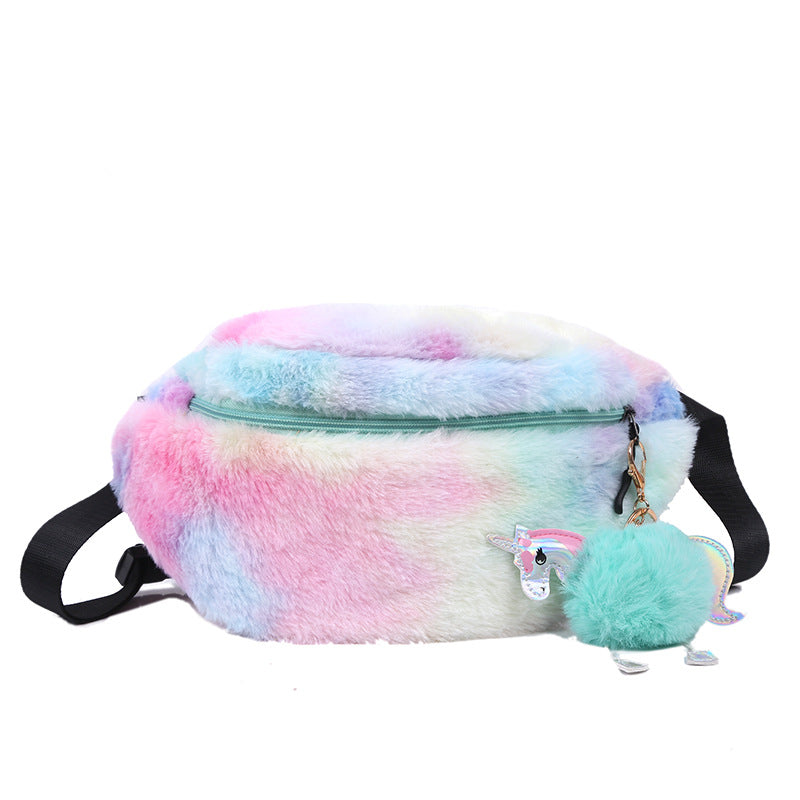 Rainbow Fanny Pack – Cute & Aesthetic Soft Plush Fanny Pack with ...