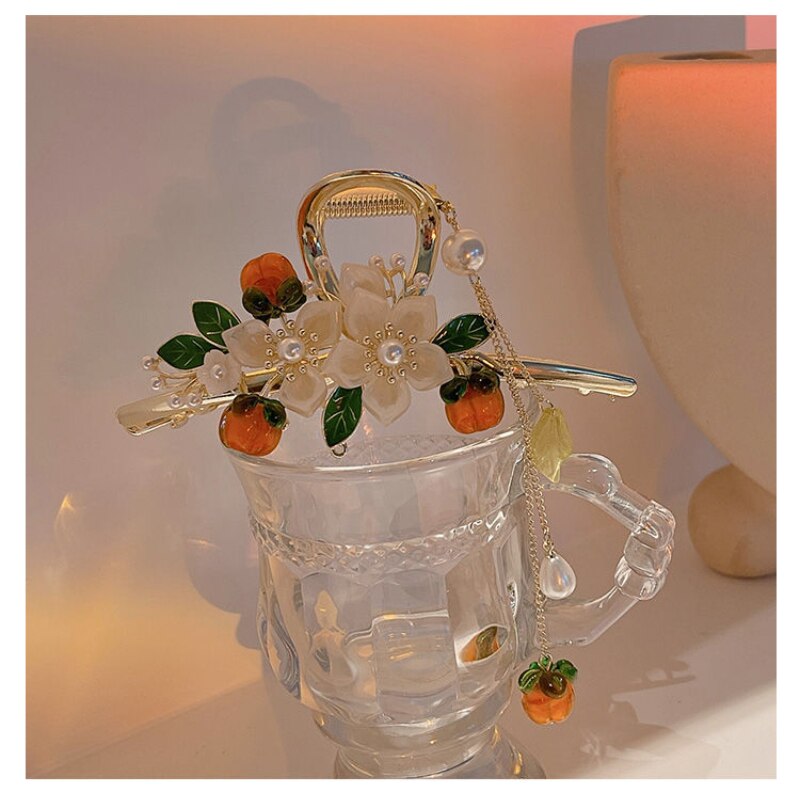Persimmon Flower Claw Clip | Cute Spring Hair Accessories – Tristar ...